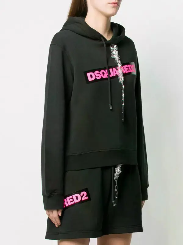 Dsquared2 Logo Print Chain Hoodie