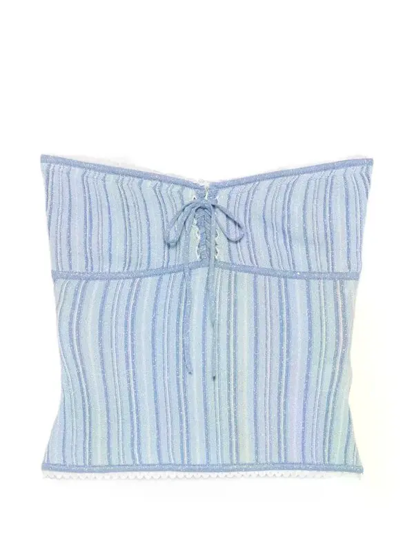 ASTA RESORT Cleo Lace-up Top - Blue