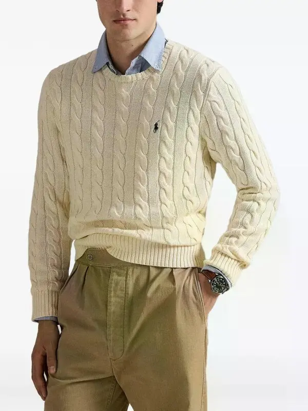 Polo Ralph Lauren Cable-knit Embroidered-logo Sweater