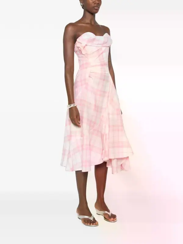 VIVIENNE WESTWOOD Spiral Check-print Midi Dress