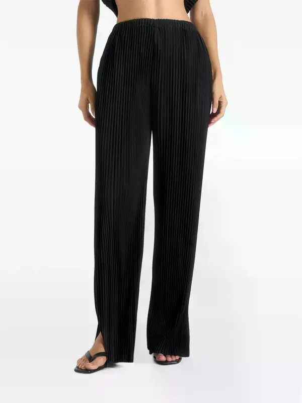 Manière De Voir Lila Pleated Wide-leg Trousers - Black
