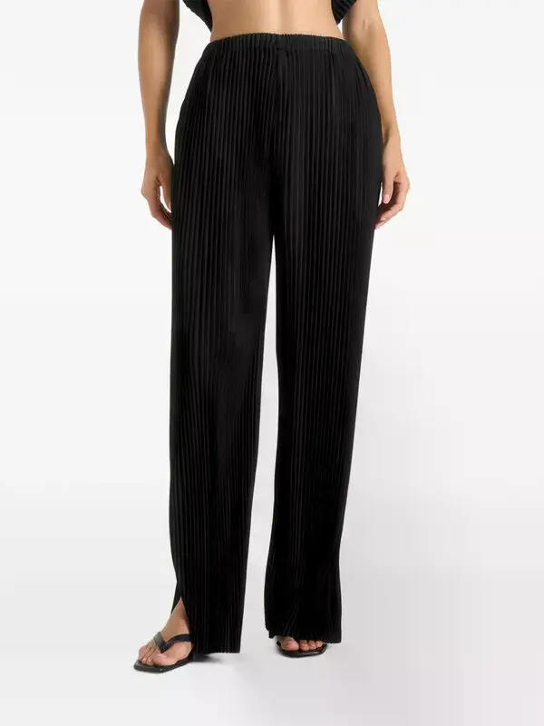 Manière De Voir Lila Pleated Wide-leg Trousers - Black