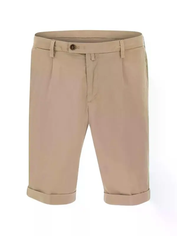 BRIGLIA 1949 Pleated Turn-up Shorts - Neutrals