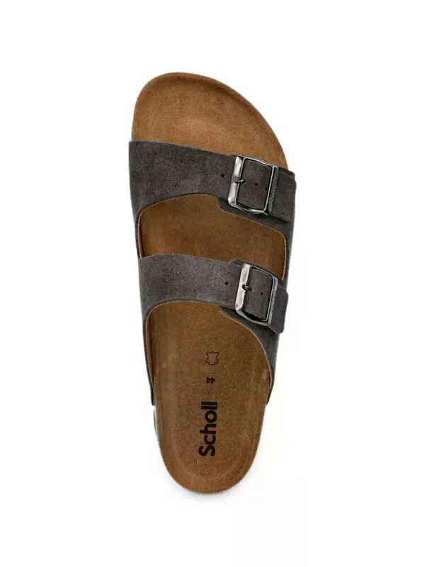 DR. SCHOLL'S SHOES Arizona Buckle-fastening Suede Slides - Grey