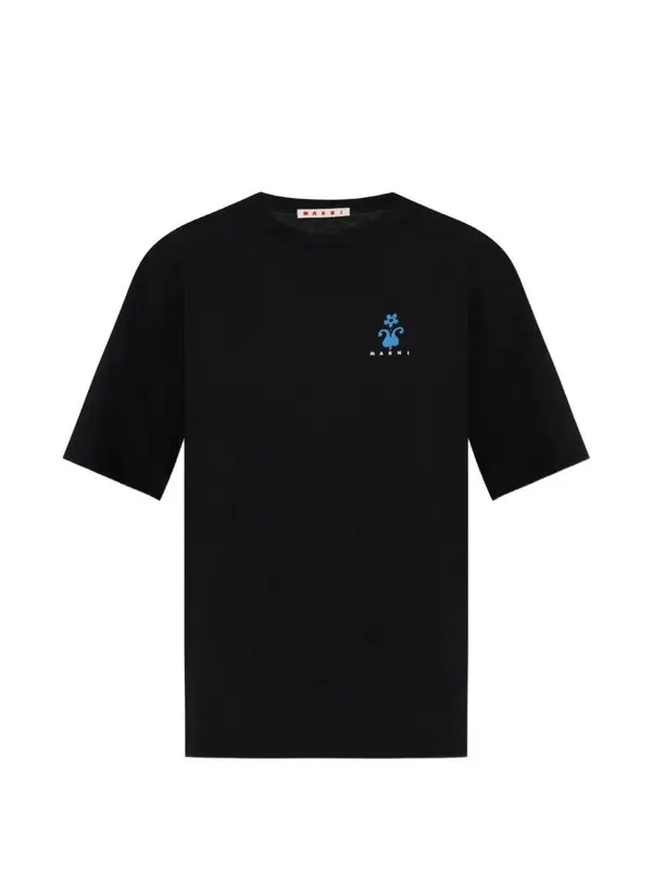 Marni Logo-print Cotton T-shirt - Black