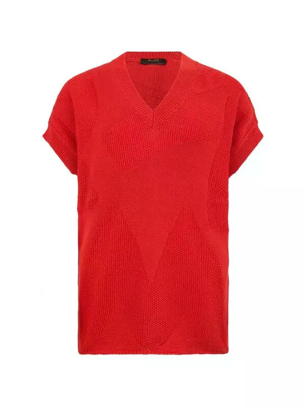 MOORER V-neck Knitted Sweater - Red