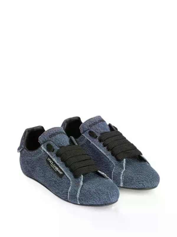 Dolce & Gabbana Denim Portofino Soft Sneakers