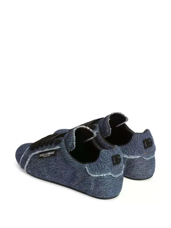 Dolce & Gabbana Denim Portofino Soft Sneakers