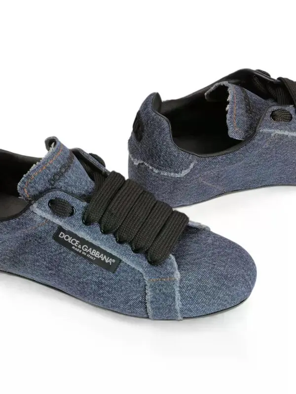 Dolce & Gabbana Denim Portofino Soft Sneakers