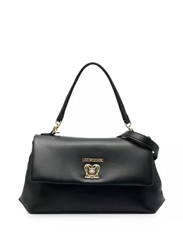 Moschino Logo-plaque Shoulder Bag - Black