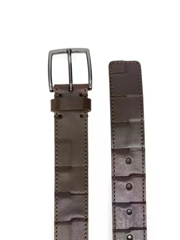 Peserico Textured Leather Belt - Brown