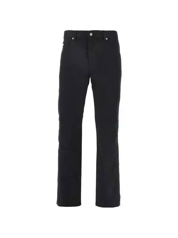 Emporio Armani Logo-plaque Straight-leg Trousers - Black