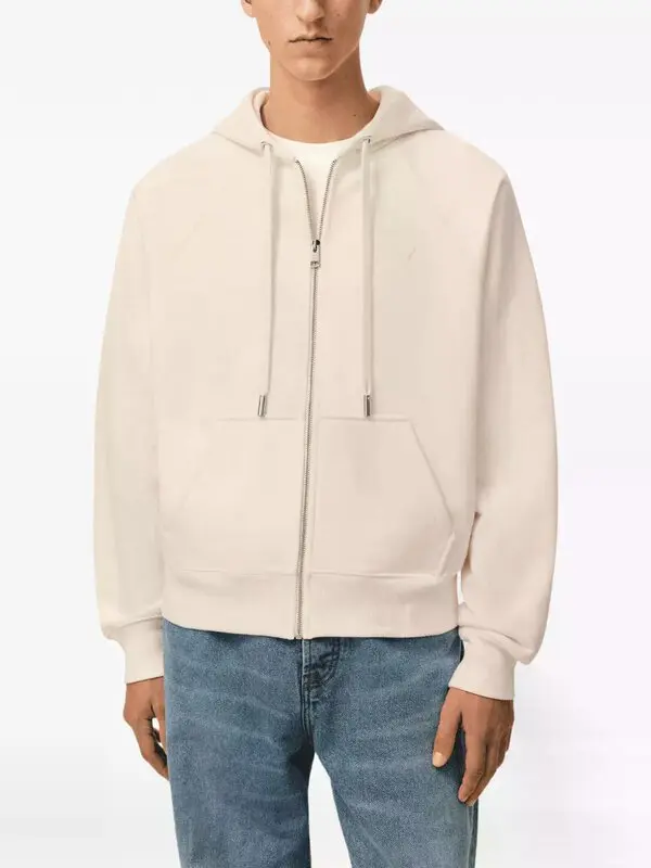AMI Paris De Coeur Zip-up Hoodie - Neutrals