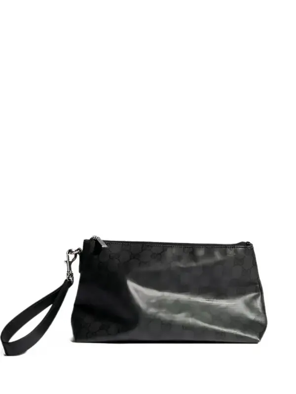 Gucci Small Essence Classic Gg Supreme Clutch Bag - Black