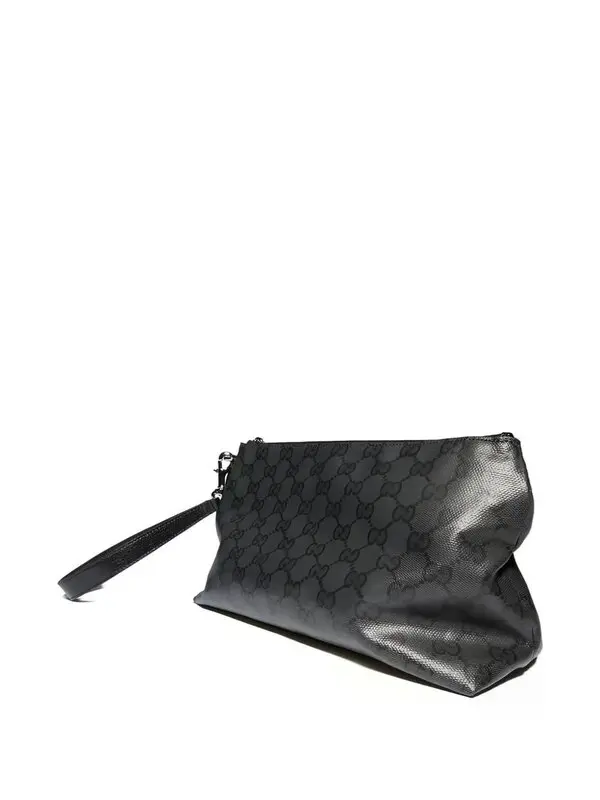 Gucci Small Essence Classic Gg Supreme Clutch Bag - Black