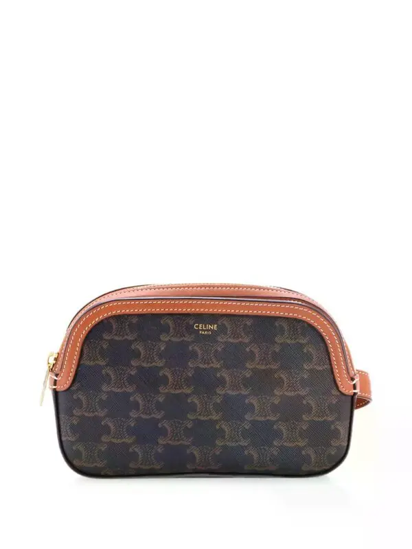 Celine Camera Bag Triomphe Coated Canvas Small Crossbody Bag - Brown