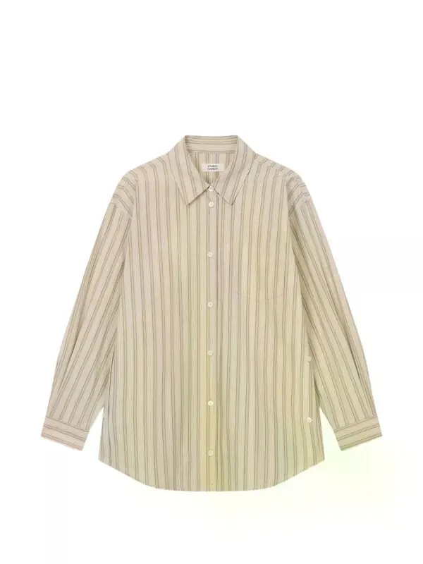 STUDIO TOMBOY Striped Button-down Cotton Shirt - Neutrals