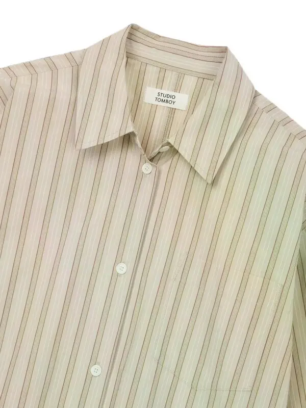 STUDIO TOMBOY Striped Button-down Cotton Shirt