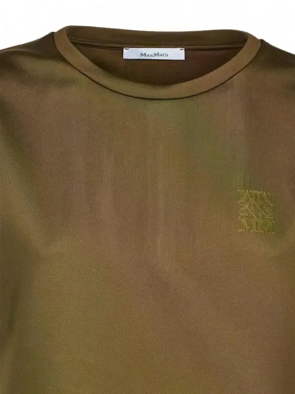 Max Mara Logo-embroidered T-shirt - Brown