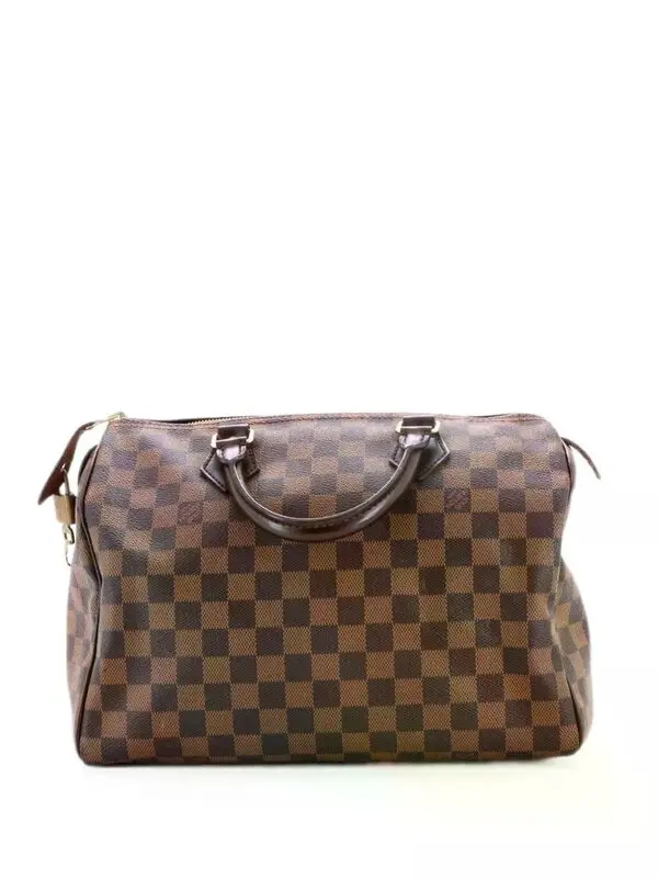 LOUIS VUITTON Speedy Handbag Damier Satchel - Brown