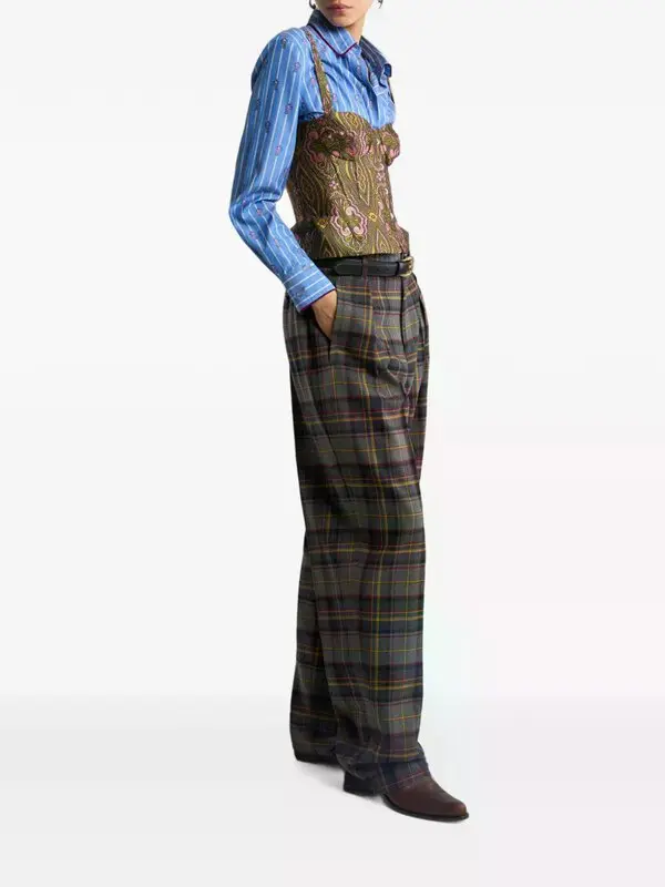 Etro Jacquard Floral Medallion Corset Top