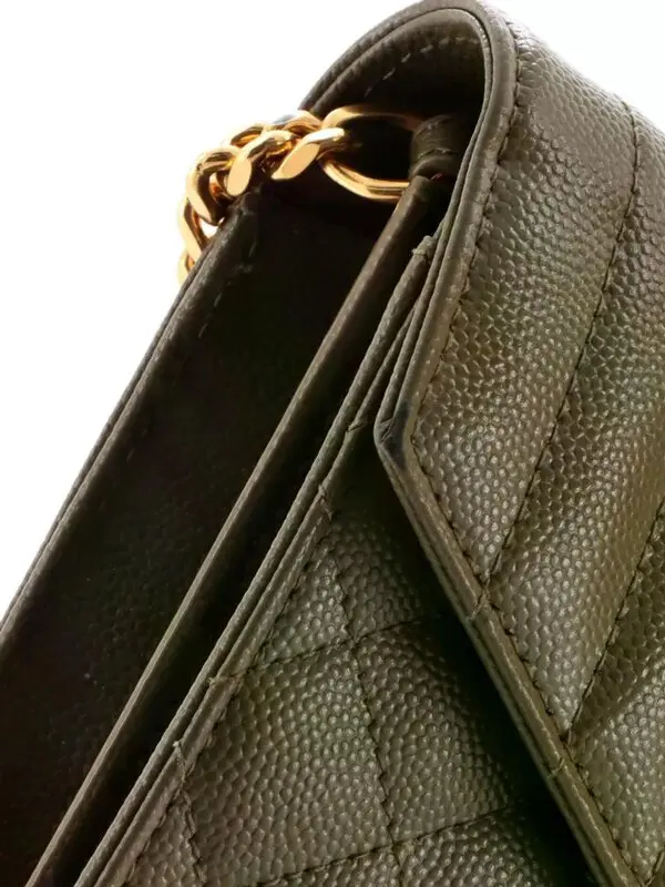 Saint Laurent Monogram Matelassé Leather Chain Wallet