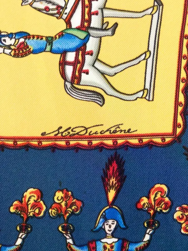 Hermès 1987 Les Artificiers Silk Scarf 90 Scarves - Blue