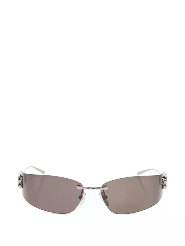 Balenciaga Logo-plaque Rimless Sunglasses - Silver