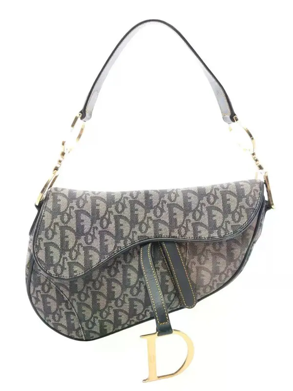 Dior 20th Century Diorissimo Canvas Saddle Bag Shoulder Bag - Blue