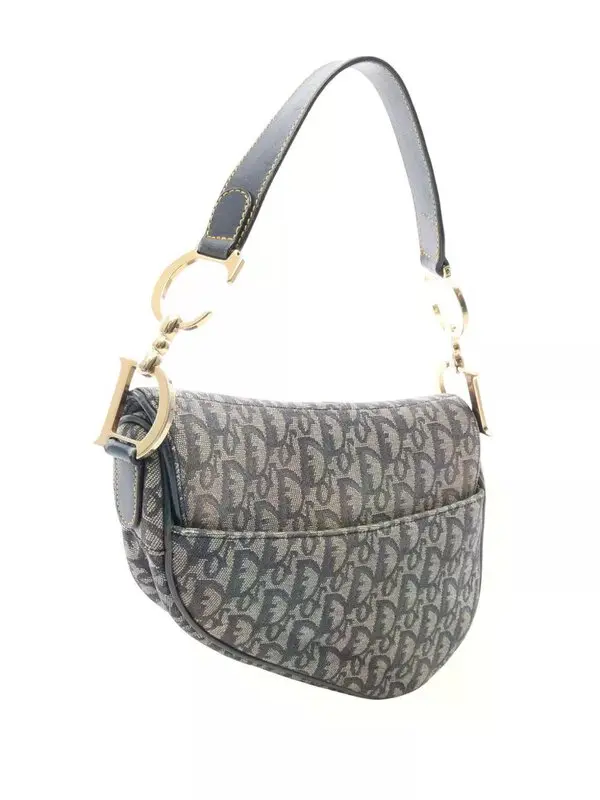 Dior 20th Century Diorissimo Canvas Saddle Bag Shoulder Bag - Blue