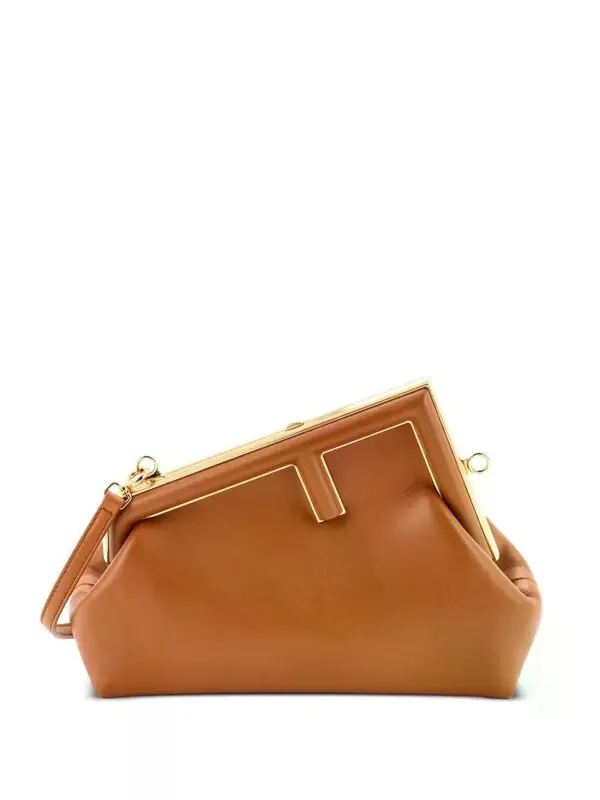 Fendi First Bag Leather Small Clutch Bag - Brown