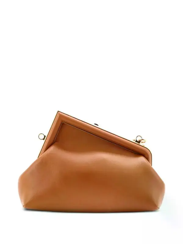 Fendi First Bag Leather Small Clutch Bag - Brown