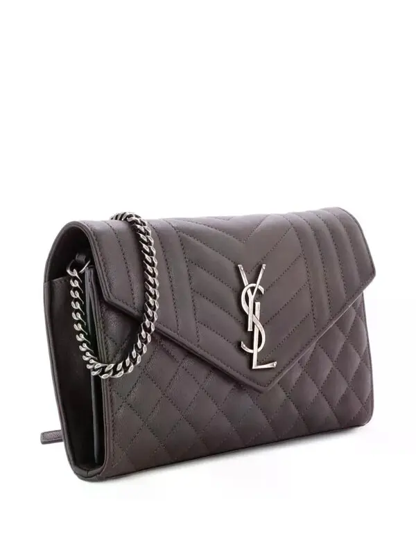 Saint Laurent Classic Monogram Chain Wallet Mixed Matelasse Leather Medium Crossbody Bag