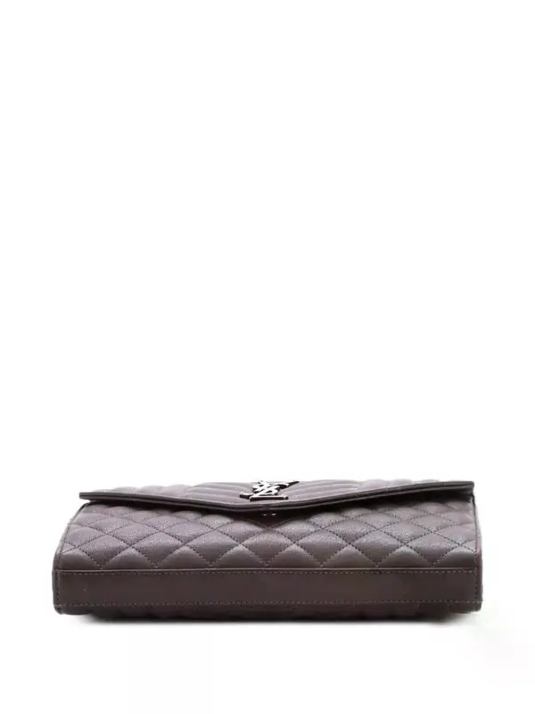 Saint Laurent Classic Monogram Chain Wallet Mixed Matelasse Leather Medium Crossbody Bag