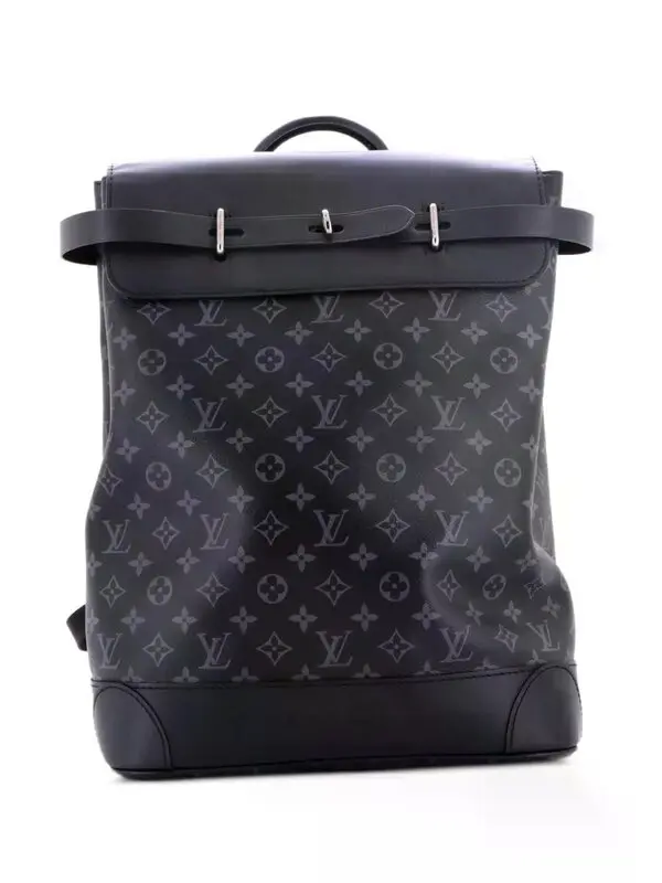 LOUIS VUITTON Monogram Eclipse Canvas Steamer Backpack - Black
