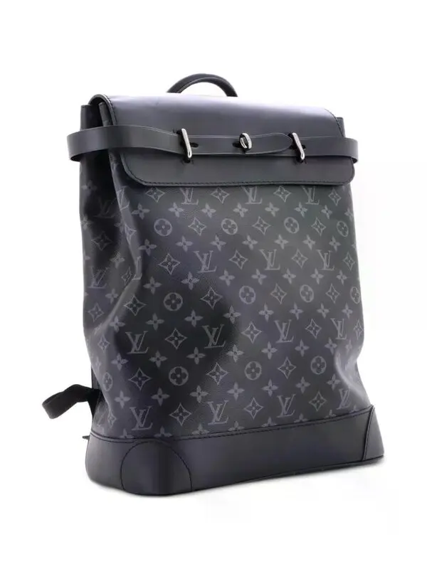 LOUIS VUITTON Monogram Eclipse Canvas Steamer Backpack - Black
