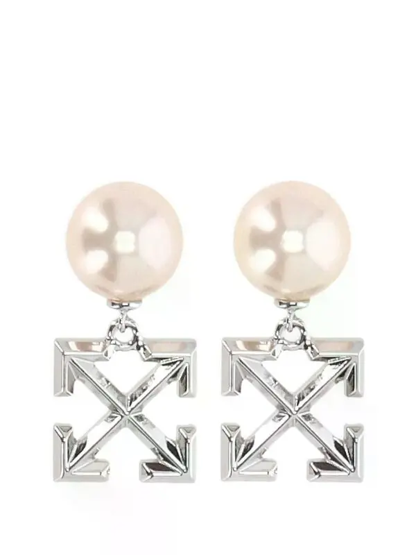 Off-White Faux-pearl Earrings - Silver