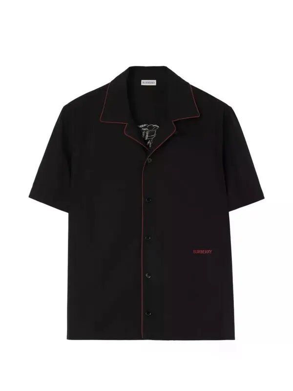 Burberry Relaxed Fit Knight Heart Cotton Shirt - Black