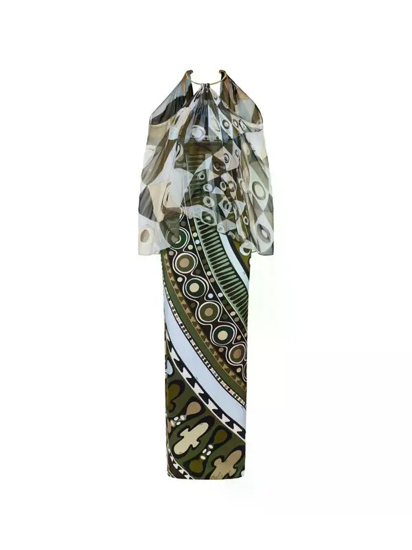 Emilio Pucci Iride-print Silk-chiffon Maxi Dress - Green