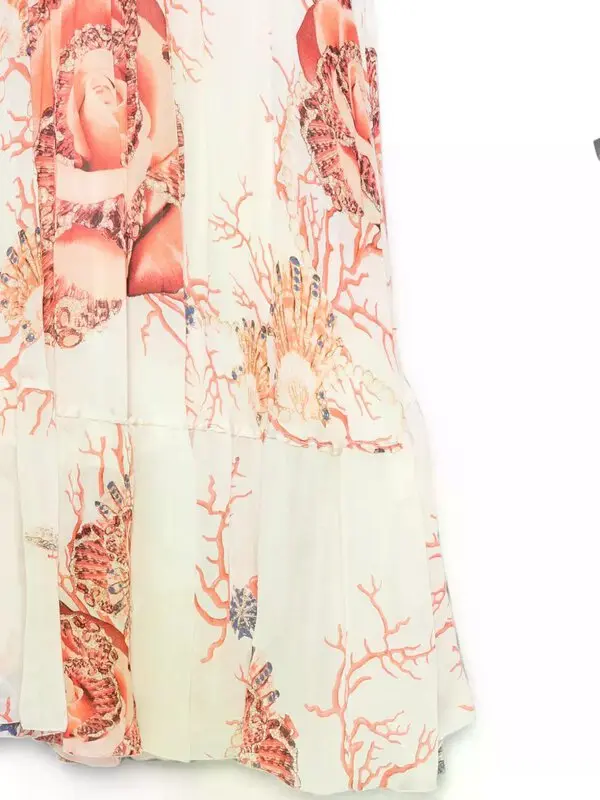 Roberto Cavalli 2000s Coral-print Tiered Skirt