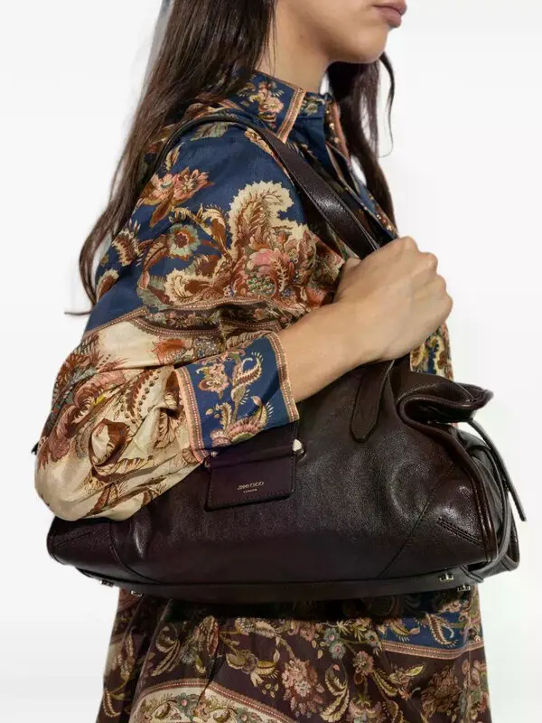 JIMMY CHOO Medium Bar Leather Duffle Bag