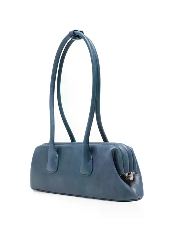 OSOI Mini Boat Wide Leather Shoulder Bag - Blue