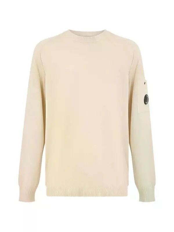 C.P. COMPANY Crepe-knit Lens-detail Sweater - Neutrals