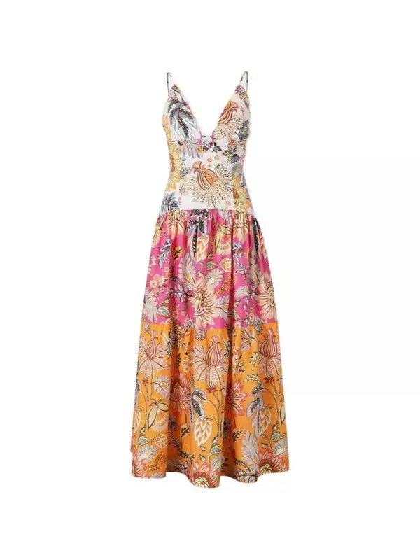 Farm Rio Ligia Floral-print Maxi Dress - Pink