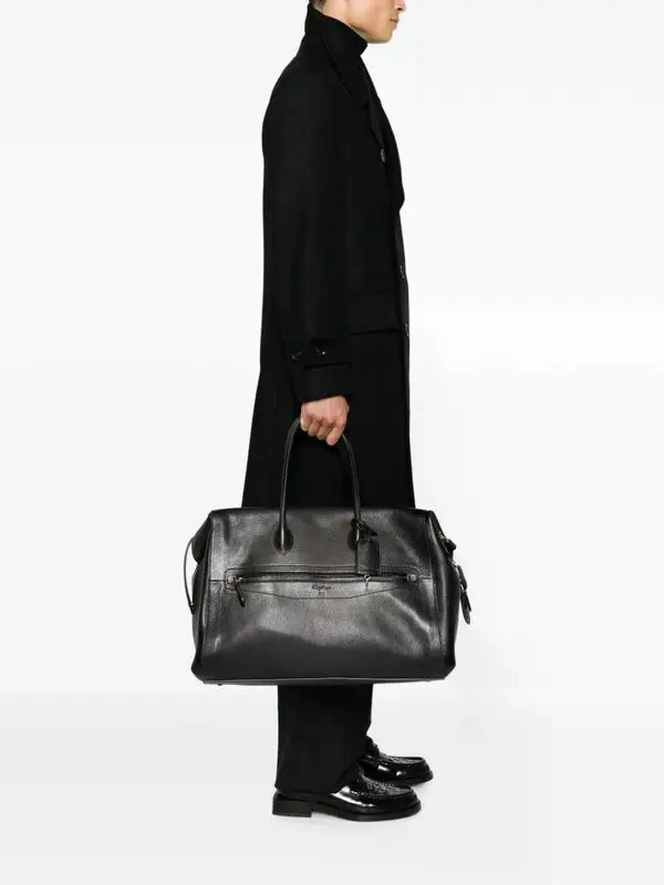 Santoni Grained-leather Holdalls Bag