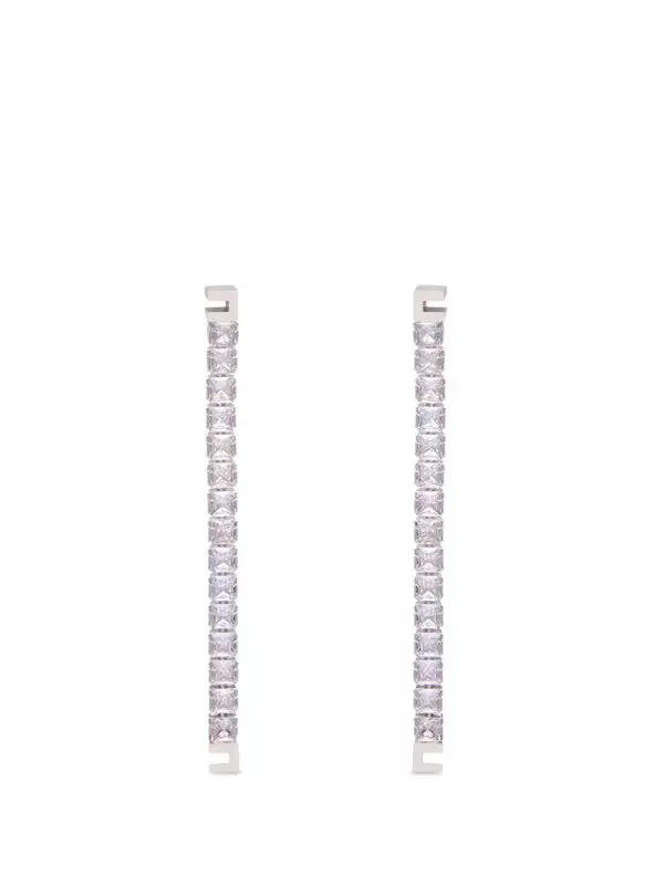 Elisabetta Franchi Earrings With Rhinestones - Silver