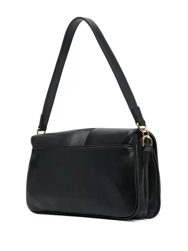 Moschino Engraved-logo Shoulder Bag - Black