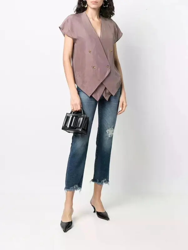 7 For All Mankind Cropped Ripped Jeans