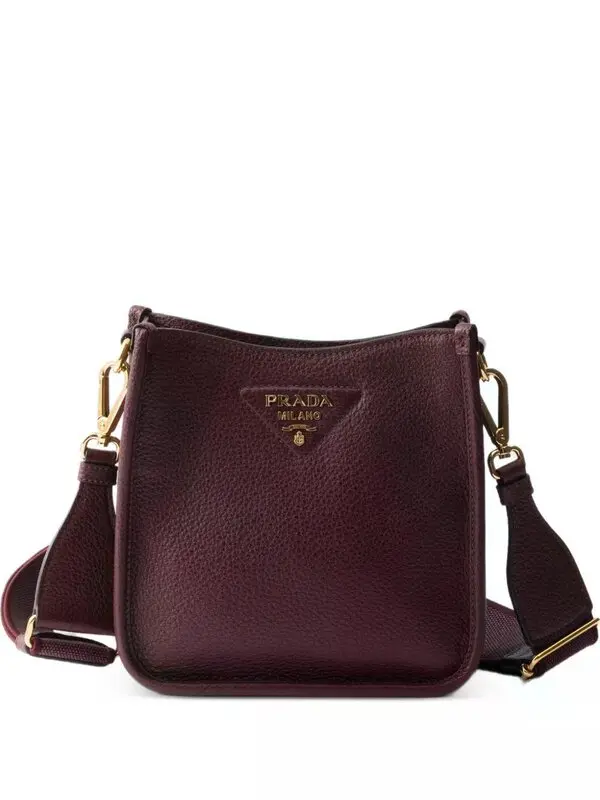 Prada Mini Leather Shoulder Bag - Red