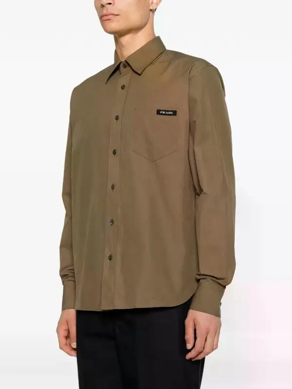 Prada Logo-patch Cotton Shirt